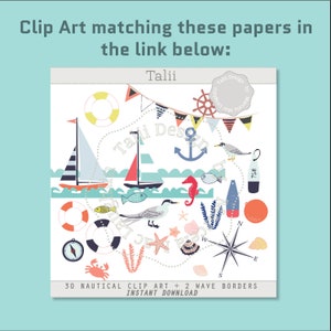 Nautical Digital Paper NAUTICAL PATTERNS- Navy Backgrounds Bunting ...