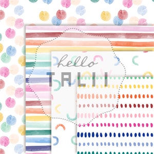 WATERCOLOR RAINBOW Digital Paper- Pastel Rainbow Watercolor Rainbow ...