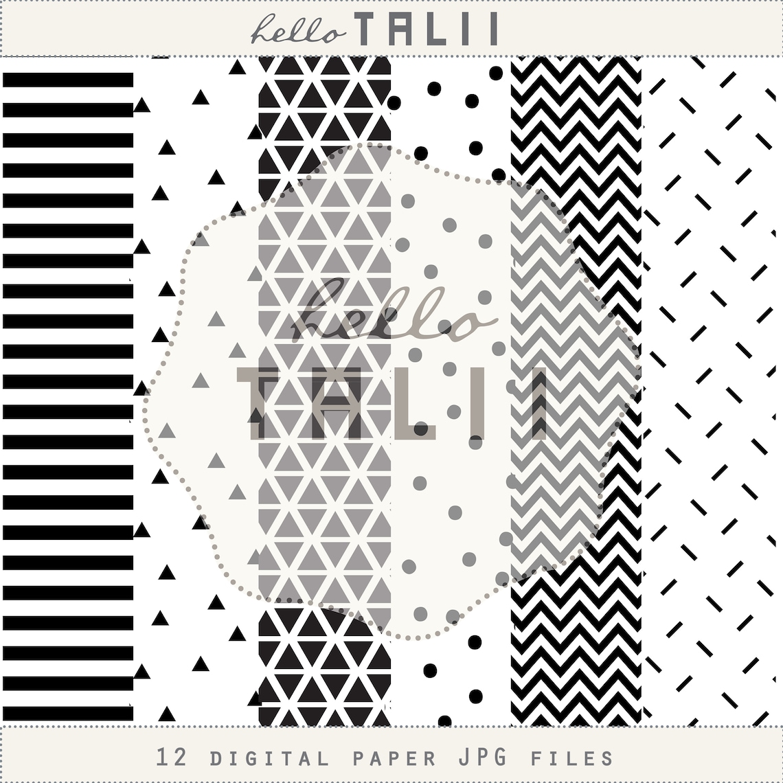 MINIMAL Black and White Digital Paper Clipart Overlays | Etsy