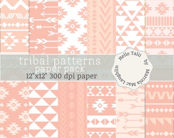 Pastel TRIBAL Digital Paper AZTEC Tribal Backgrounds Arrows - Etsy