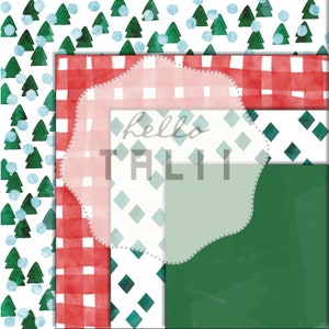 WATERCOLOR CHRISTMAS Digital Paper- Handpainted Watercolor Patterns ...