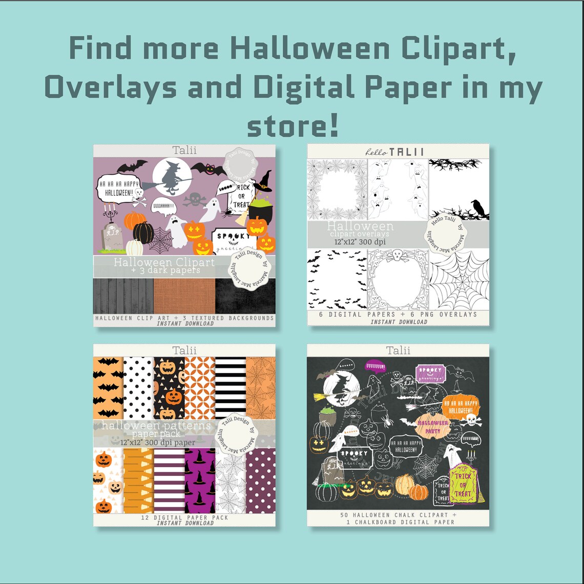Halloween Clipart HALLOWEEN Bunting Flags and Banners Clipart - Etsy