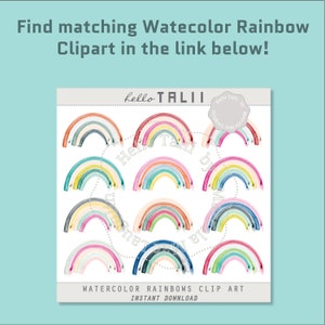 WATERCOLOR RAINBOW Digital Paper- Pastel Rainbow Watercolor Rainbow ...