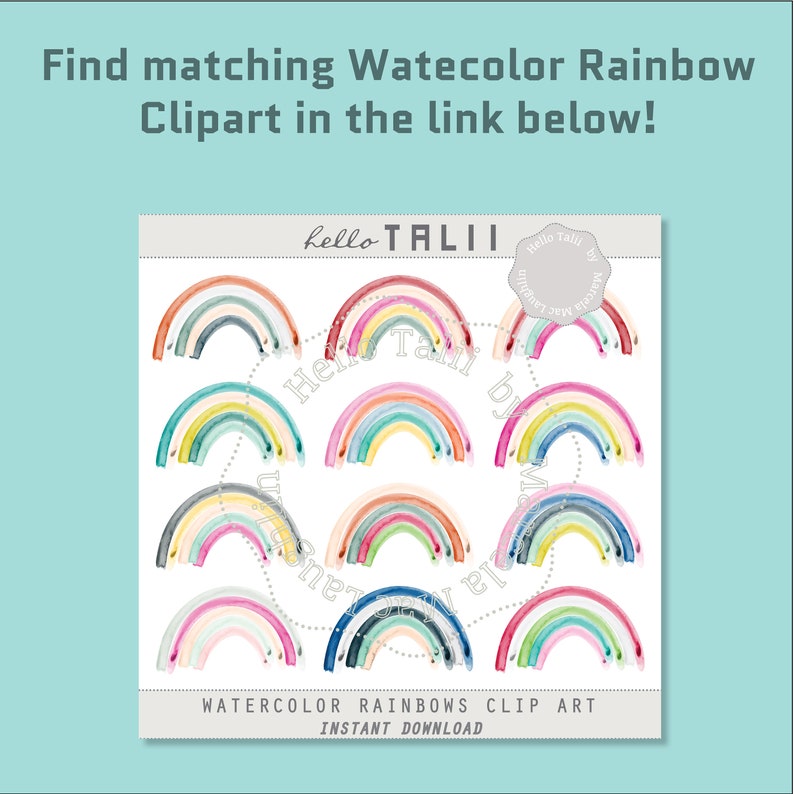 WATERCOLOR RAINBOW Digital Paper Pastel Rainbow Watercolor | Etsy