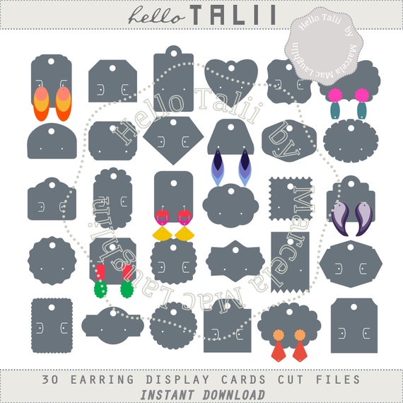 EARRING CARDS SVG Cut Files Bundle 30 Digital Jewelry Display - Etsy