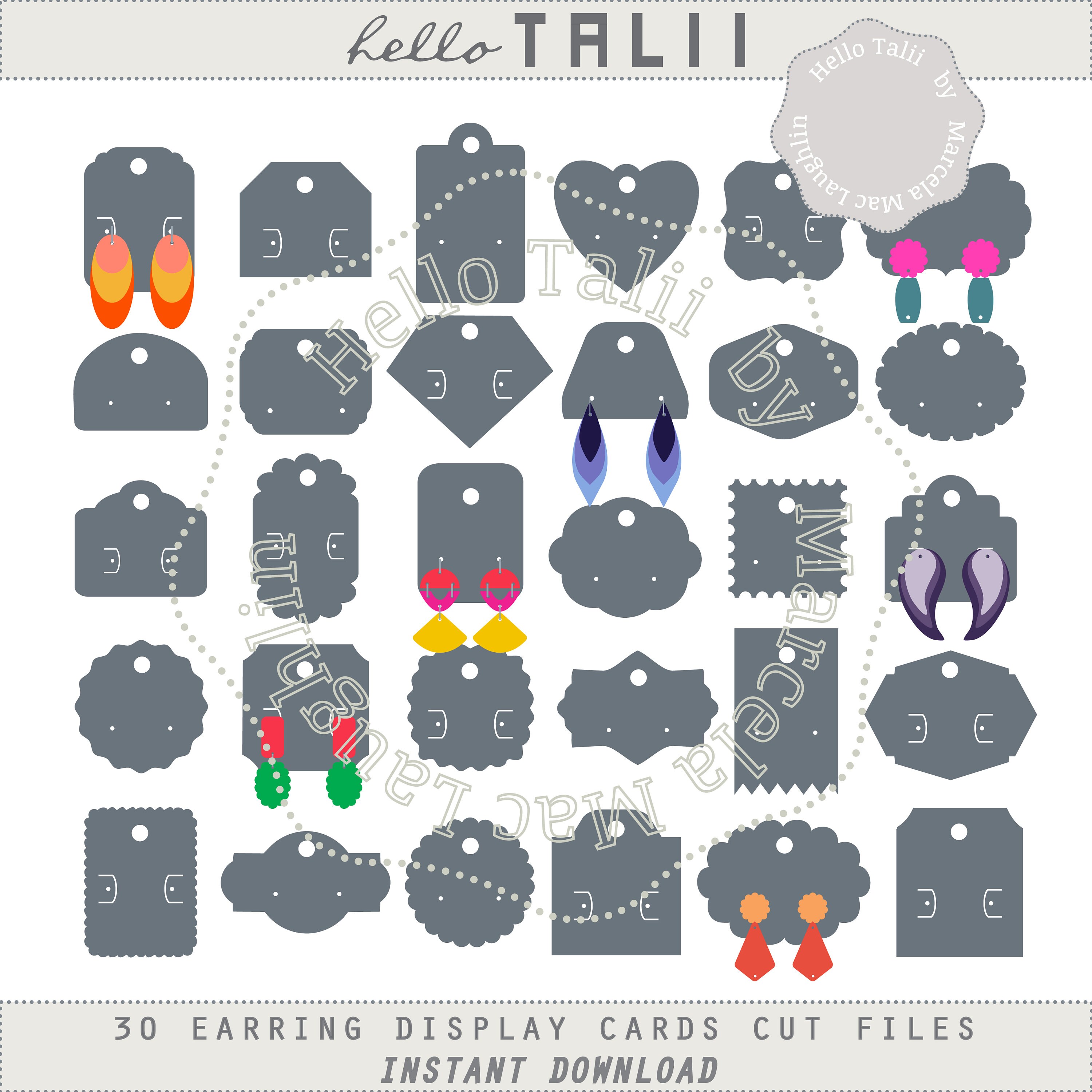 EARRING CARDS SVG Cut Files Bundle 30 Digital Jewelry Display - Etsy