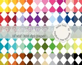 DIAMONDS Digital Paper Rainbow Colors Diamonds Backgrounds - Etsy