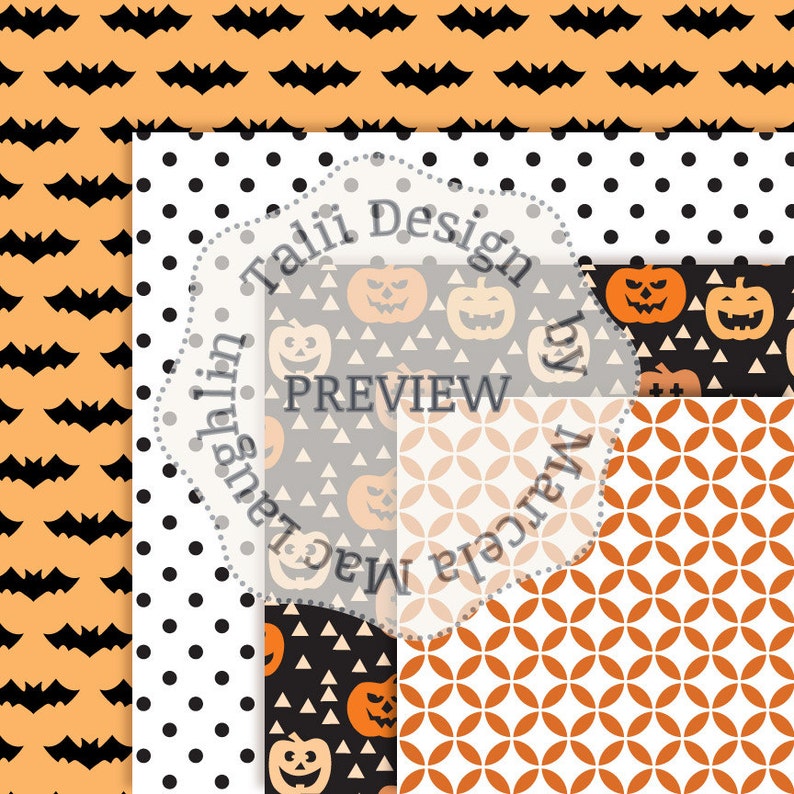 Halloween Digital Paper Orange Black Purple Backgrounds Fall - Etsy ...