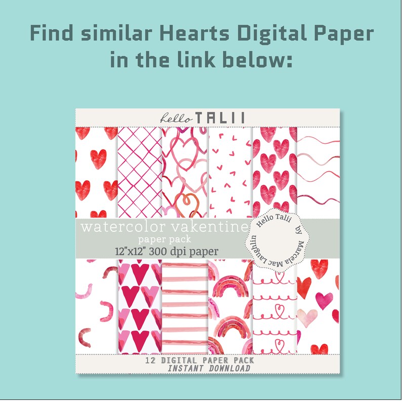 Valentines DAY Digital Paper- Valentine's Day DOODLES Backgrounds Red ...