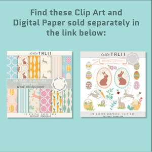 HAPPY EASTER BUNDLE Clip Art + Digital Paper- Easter Graphics Easter ...