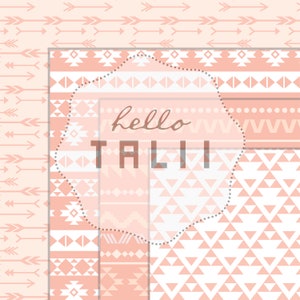 Pastel TRIBAL Digital Paper AZTEC Tribal Backgrounds Arrows Geometric ...