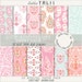 PINK PAISLEY Digital Paper- Pink Arabesques Digital Pink Aqua White ...