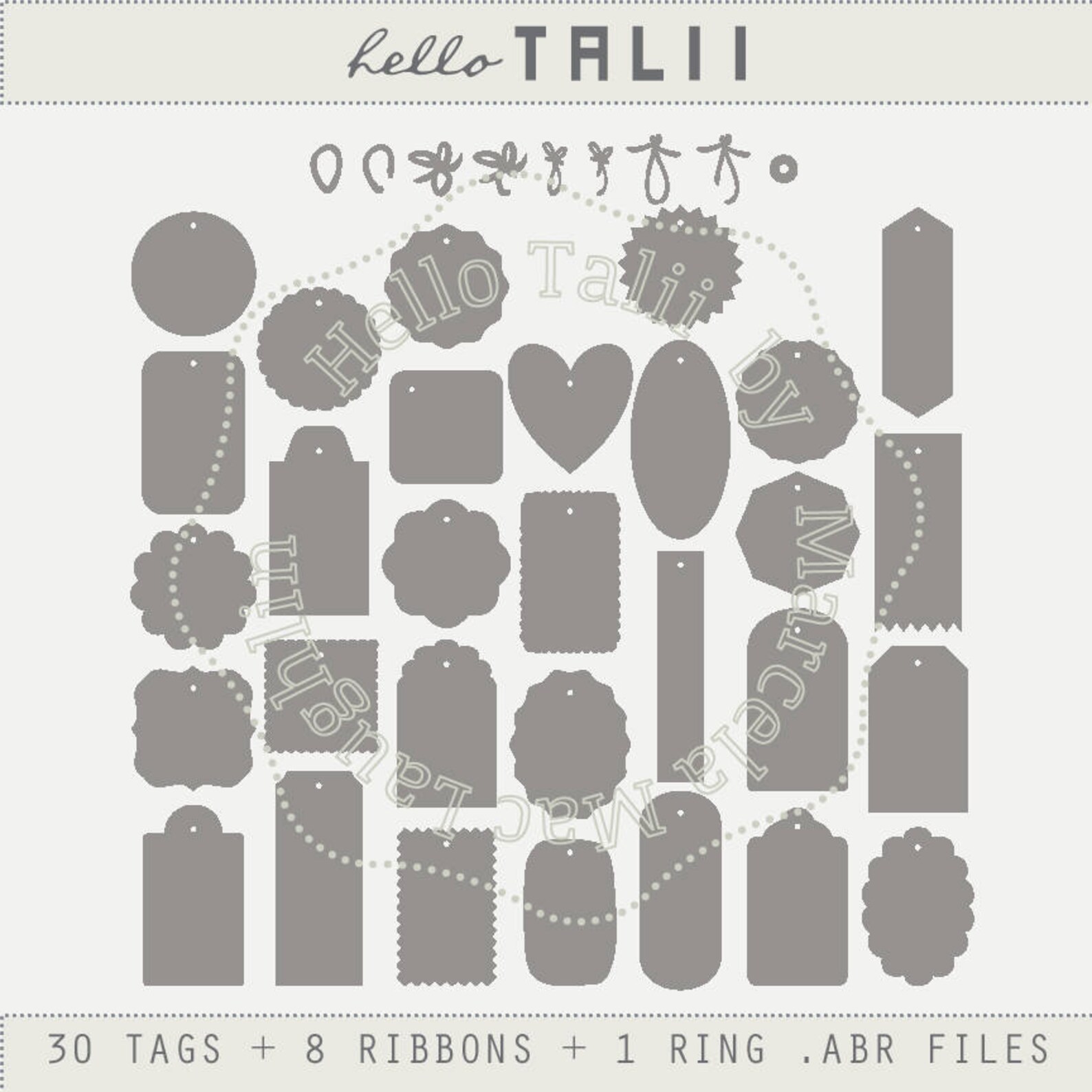 Tags PHOTOSHOP BRUSHES- 30 Tags High Quality ABR File Digital Tags ...