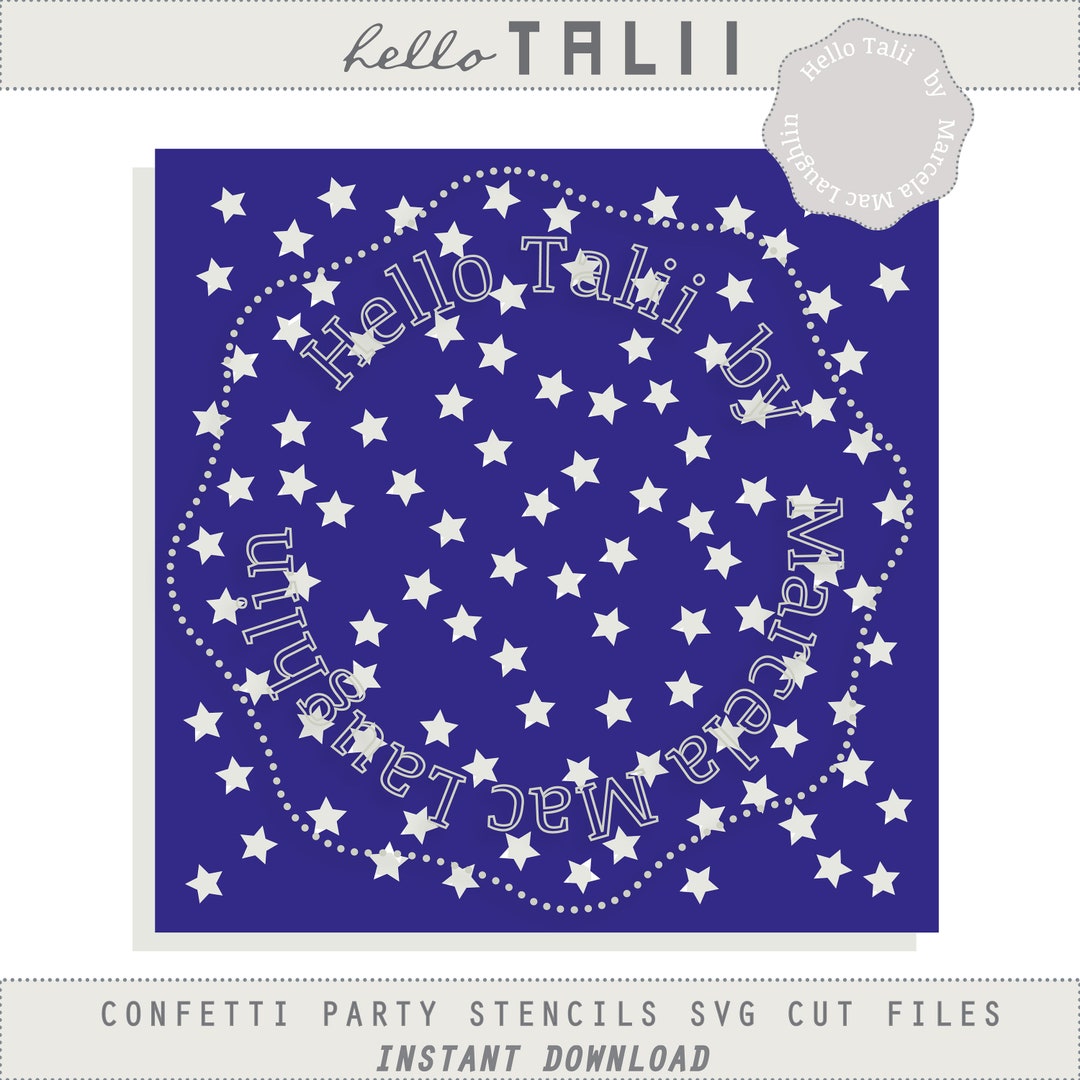 STARS Digital Stencil SVG Cut Files- Stars Confetti Stencil Overlay Svg ...