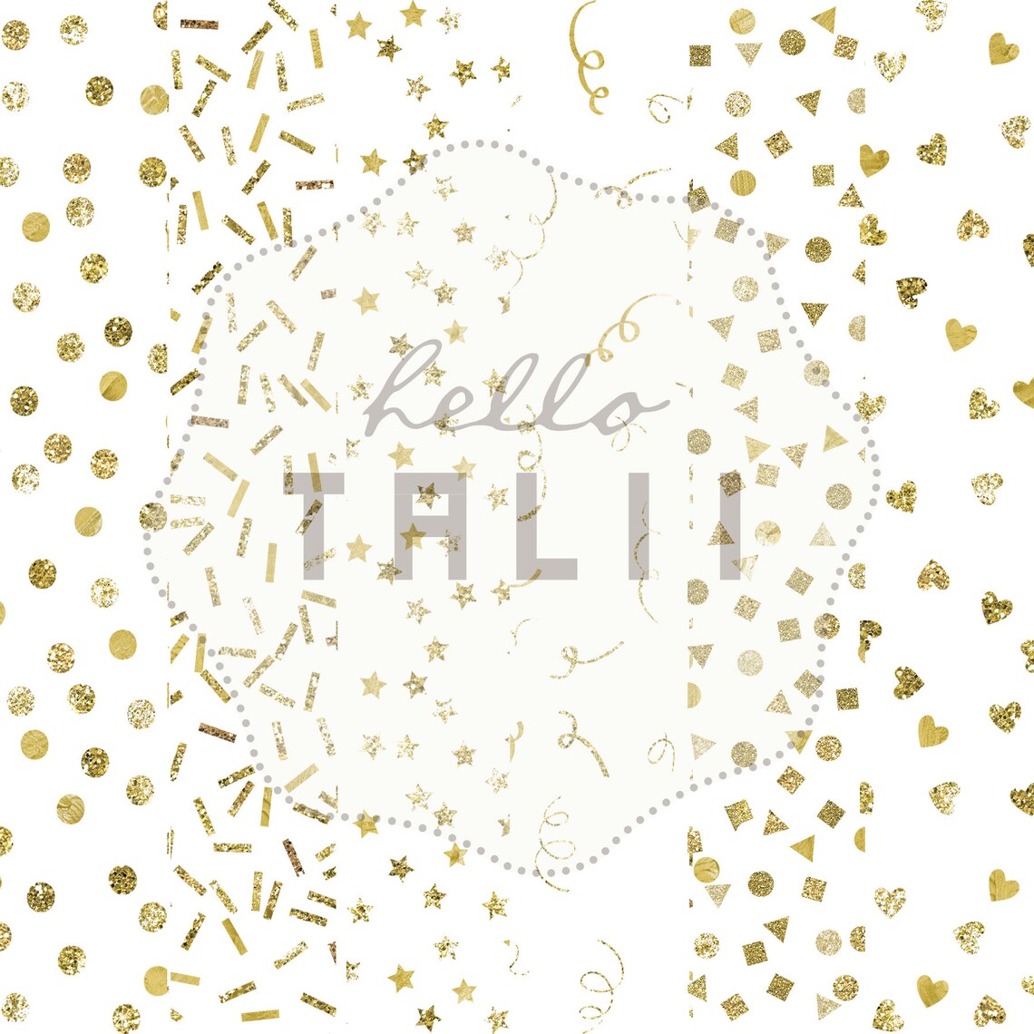 Gold CONFETTI Overlays Transparent PNG JPG Digital Papers - Etsy