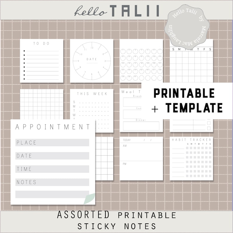 Sticky Note Template - Etsy