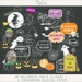 Halloween Clipart 50 CHALKBOARD HALLOWEEN Clipart Files 1 | Etsy