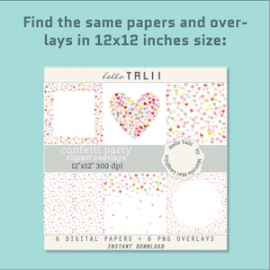 Rainbow HEARTS Overlays LETTER SIZE- Multicolor Confetti Hearts ...