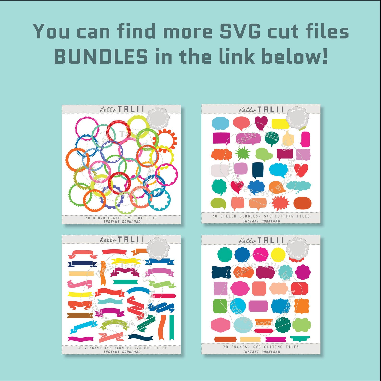 Banners SVG Digital Cut Files BUNDLE- Svg + Dxf + Eps + Png Die Cut ...