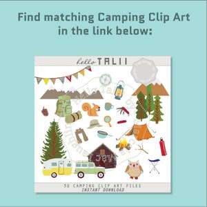 Camping Digital Paper HAPPY CAMPER PAPER- Summer Camp Digital ...