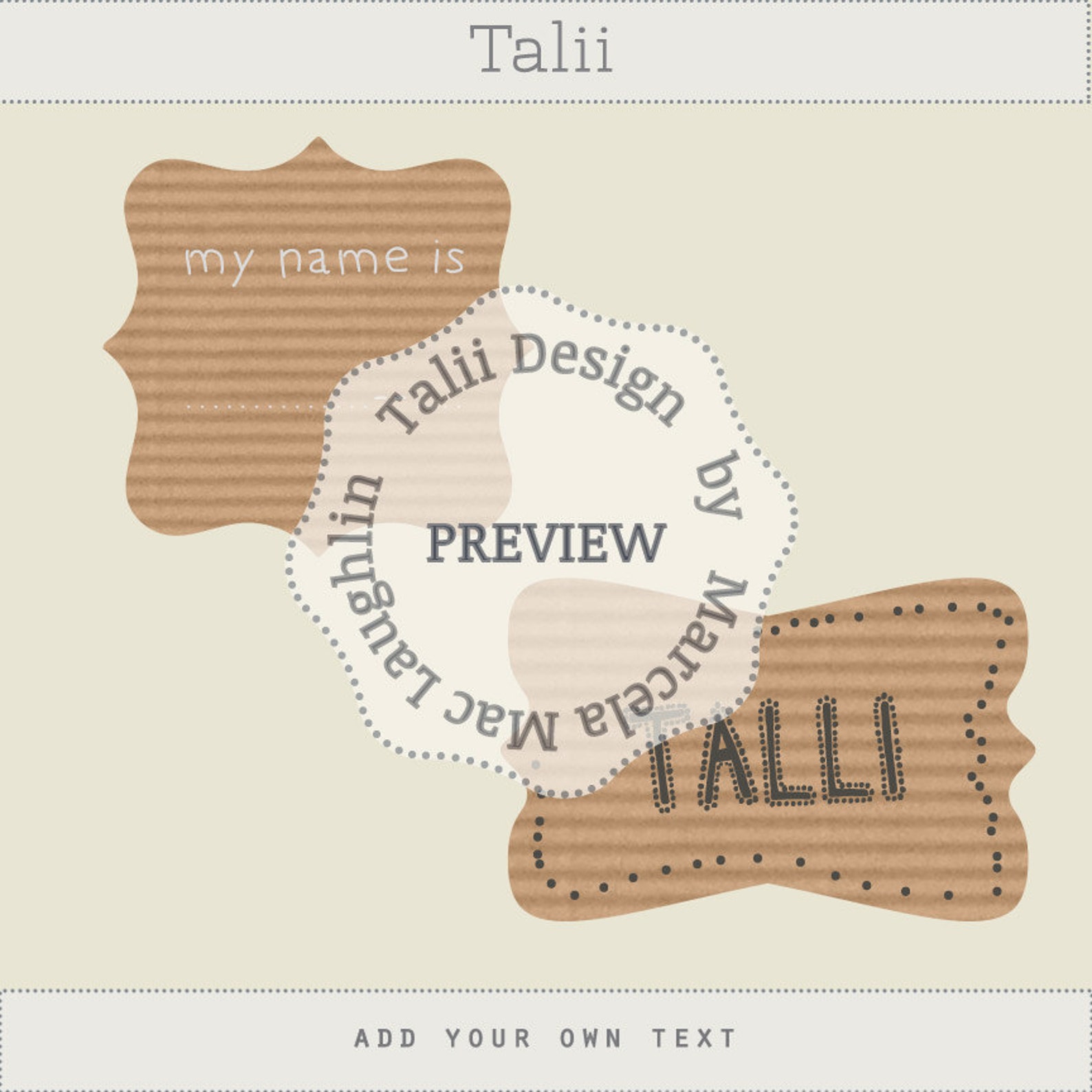 Frames Clipart CORRUGATED CARDBOARD LABELS 16 Fun Labels - Etsy