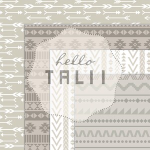 NEUTRAL TRIBAL Digital Paper- Aztec Digital Backgrounds Arrows ...