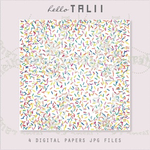 Confetti Digital Papers + Clip Art Overlays- JPG Rainbow Confetti ...