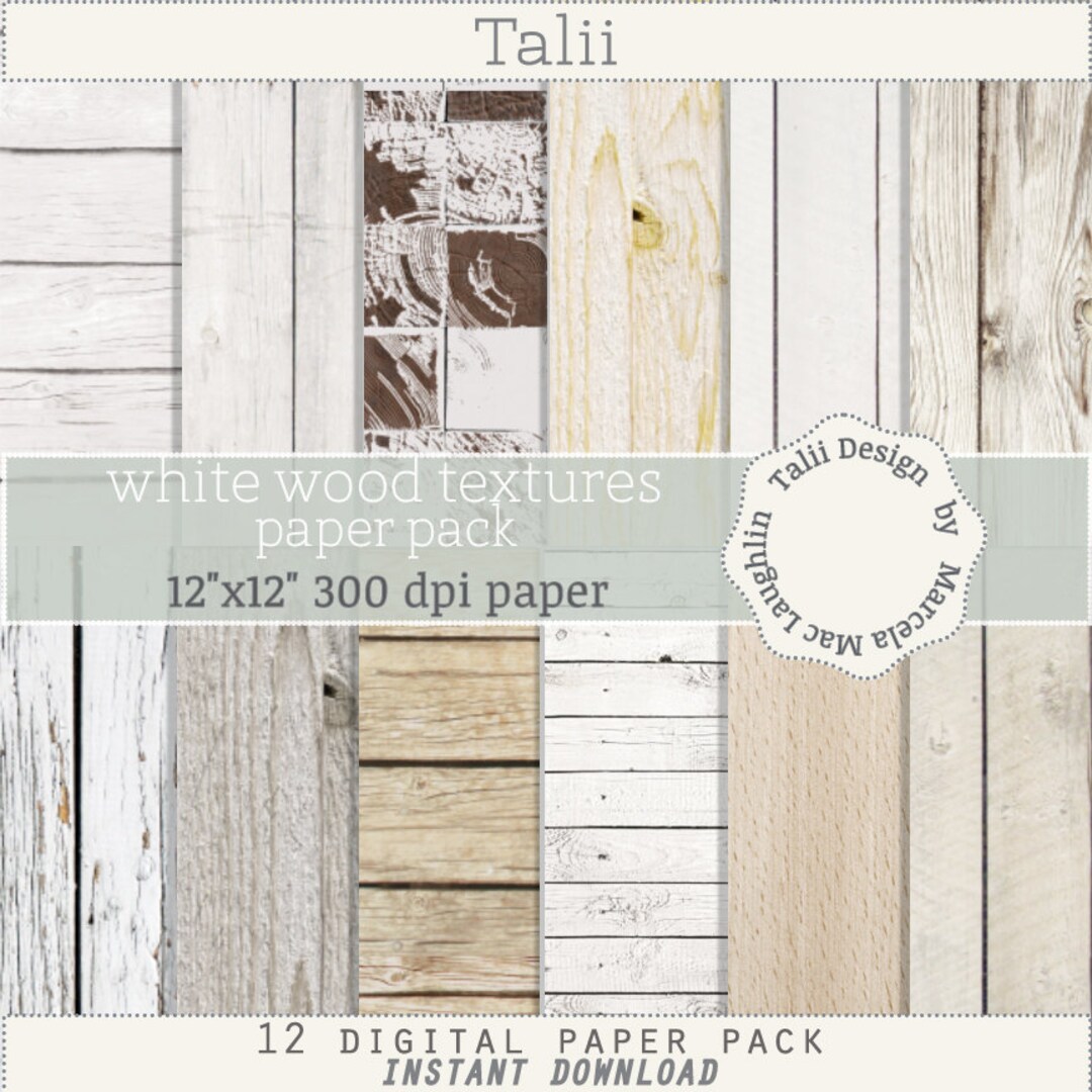 White Wood DIGITAL PAPER- White Painted Wood Textures Light Wood ...