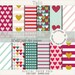 Sweet Valentine DIGITAL PAPER PACK- Hearts Stripes and Dots Backgrounds ...