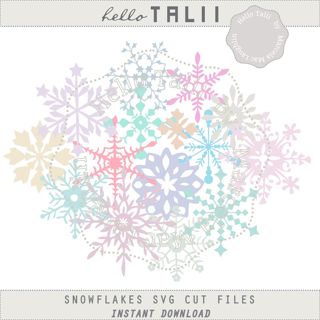 SNOWFLAKE SVG Cutting Files + Eps Vector + Dxf + Png Clipart- 15 ...