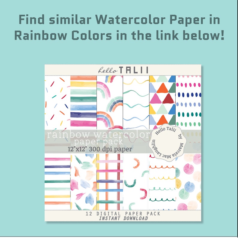 WATERCOLOR NEUTRAL COLORS Digital Paper- Neutral and Pastel Watercolor ...
