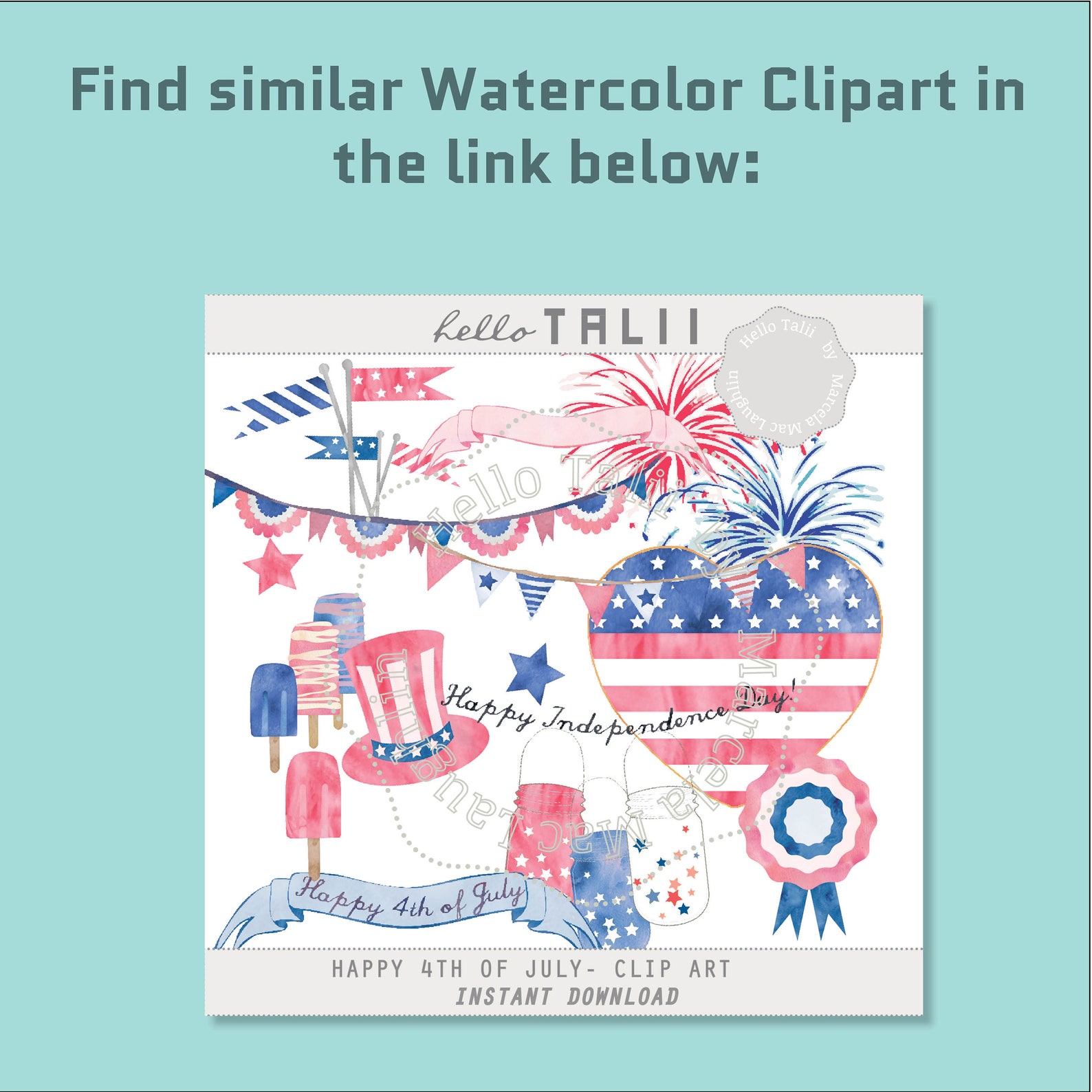 4th of July Clip Art Happy INDEPENDENCE Day Patriotic - Etsy