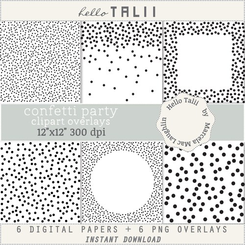 Polka DOTS Clipart Overlays Pastel Confetti Party Digital - Etsy