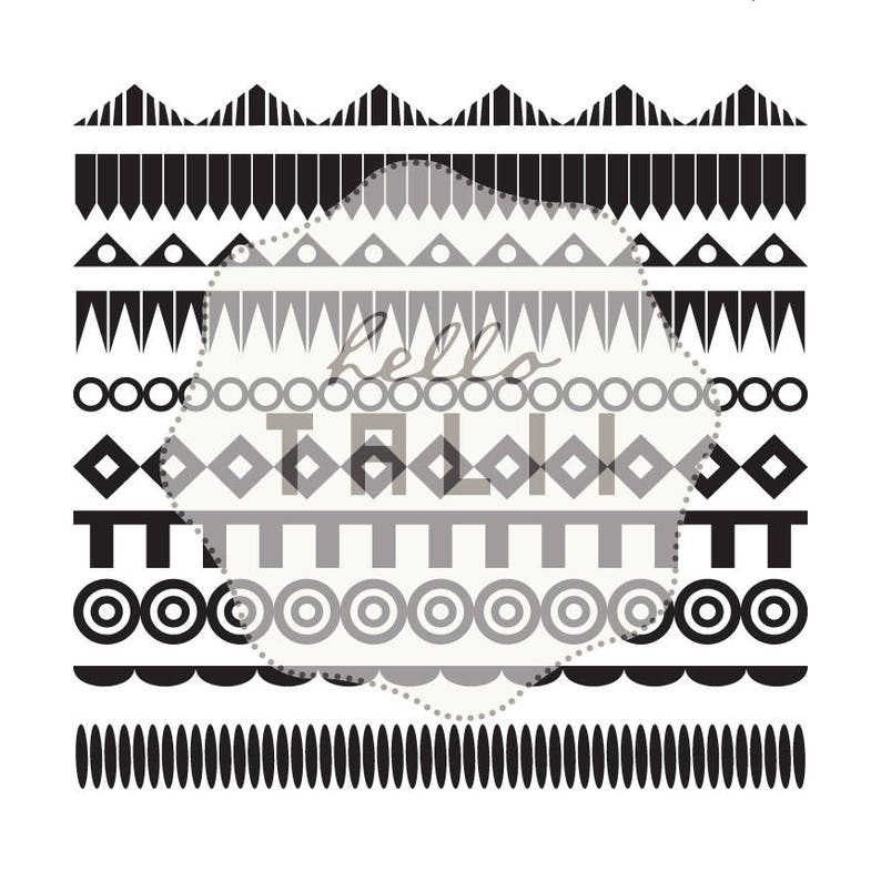 60 TRIBAL BORDERS Clip Art 60 Aztec Digital Borders in Black - Etsy
