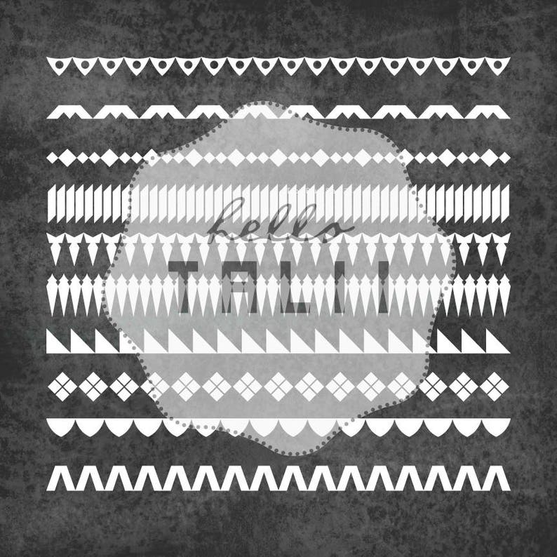 60 AZTEC BORDERS Clip Art 60 Tribal Digital Borders in White - Etsy