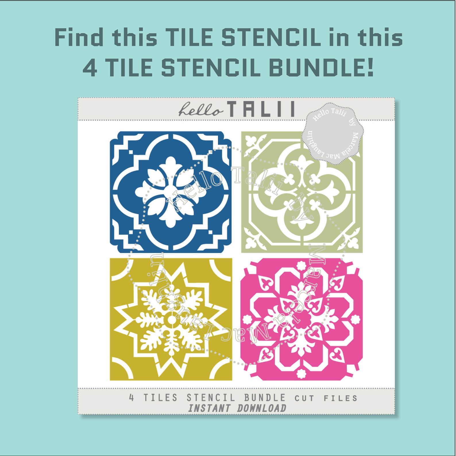 Mexican Tile Stencil DIGITAL SVG Clipart DIY Stencil - Etsy Canada