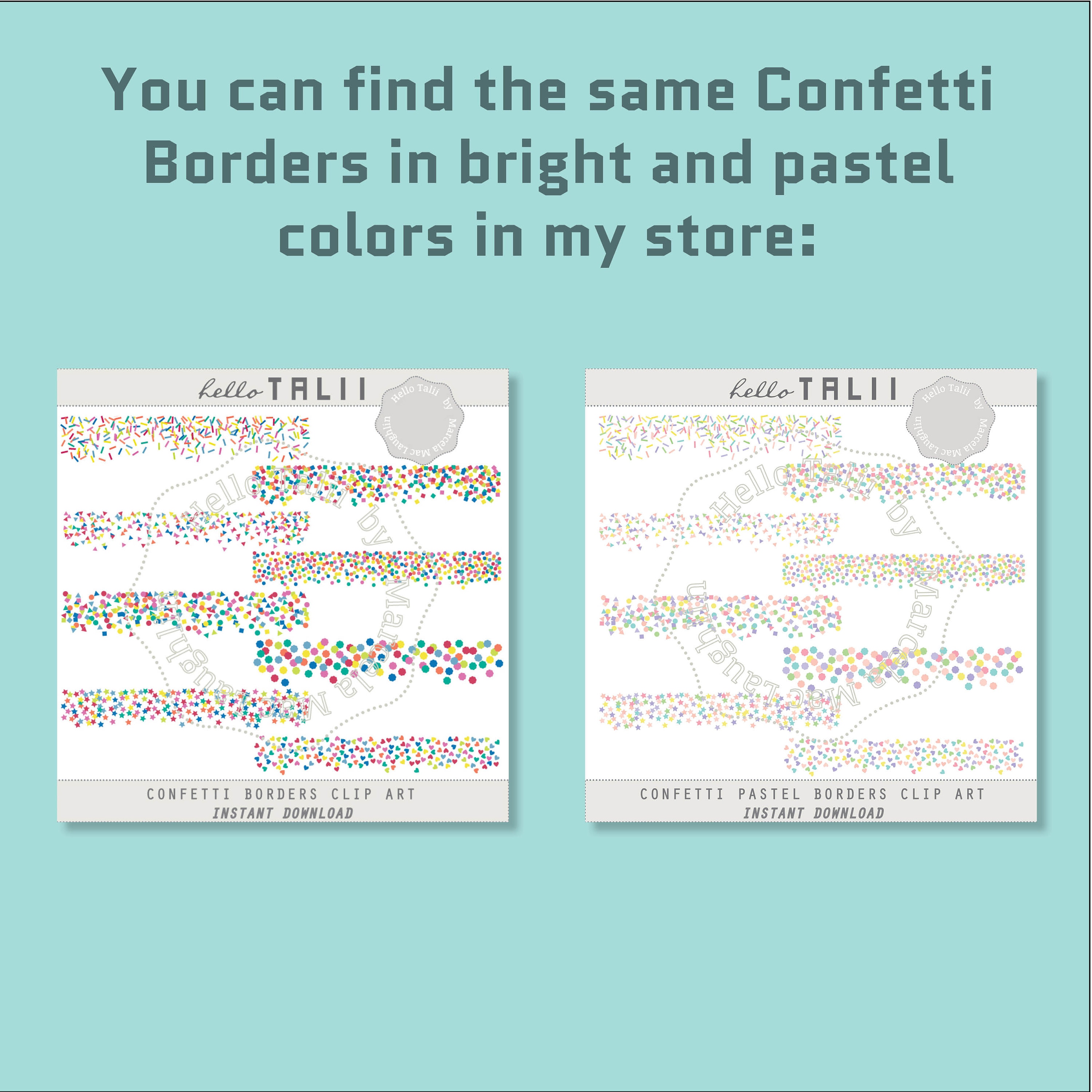 Bordes de Confetti Dorado CLIP ART 8 bordes digitales con | Etsy