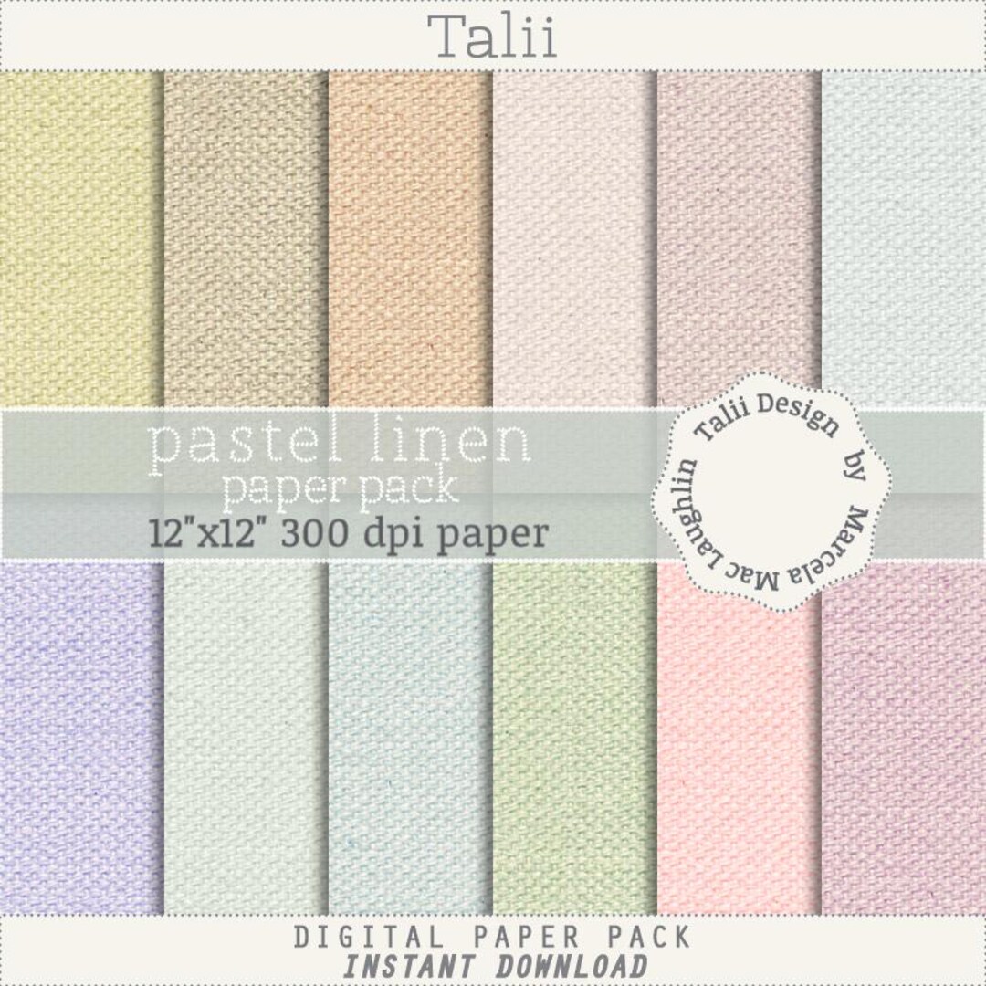 PASTEL LINEN Digital Paper Linen Textures in Soft Pastel Colors Fine ...