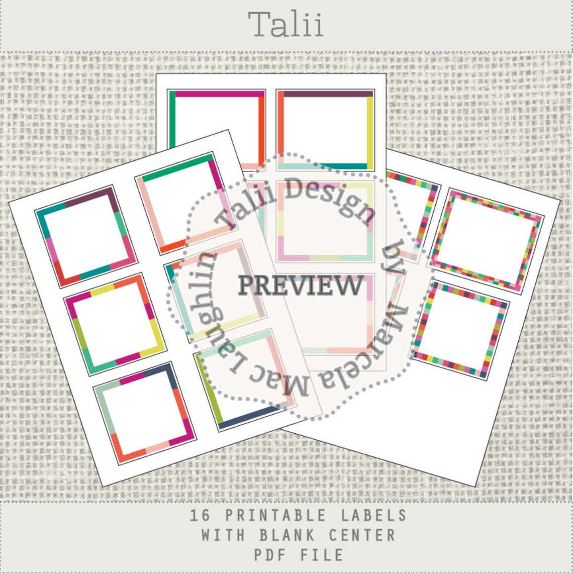 Pop Frames and Labels CLIPART and PRINTABLE SET Colorful | Etsy