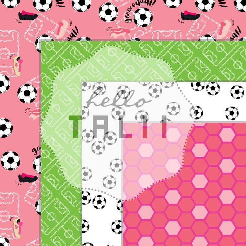 SOCCER MOM Digital Paper Girls Soccer Backgrounds Pink | Etsy