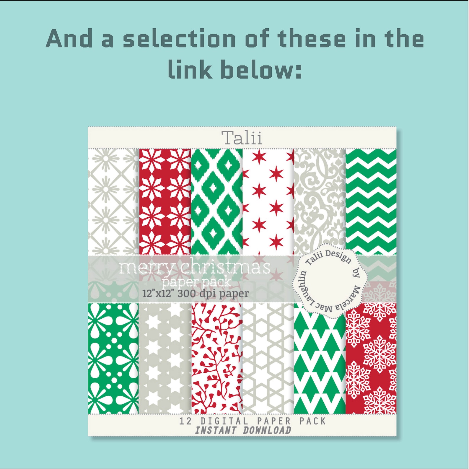 RED CHRISTMAS Digital Paper White and Red Backgrounds for - Etsy