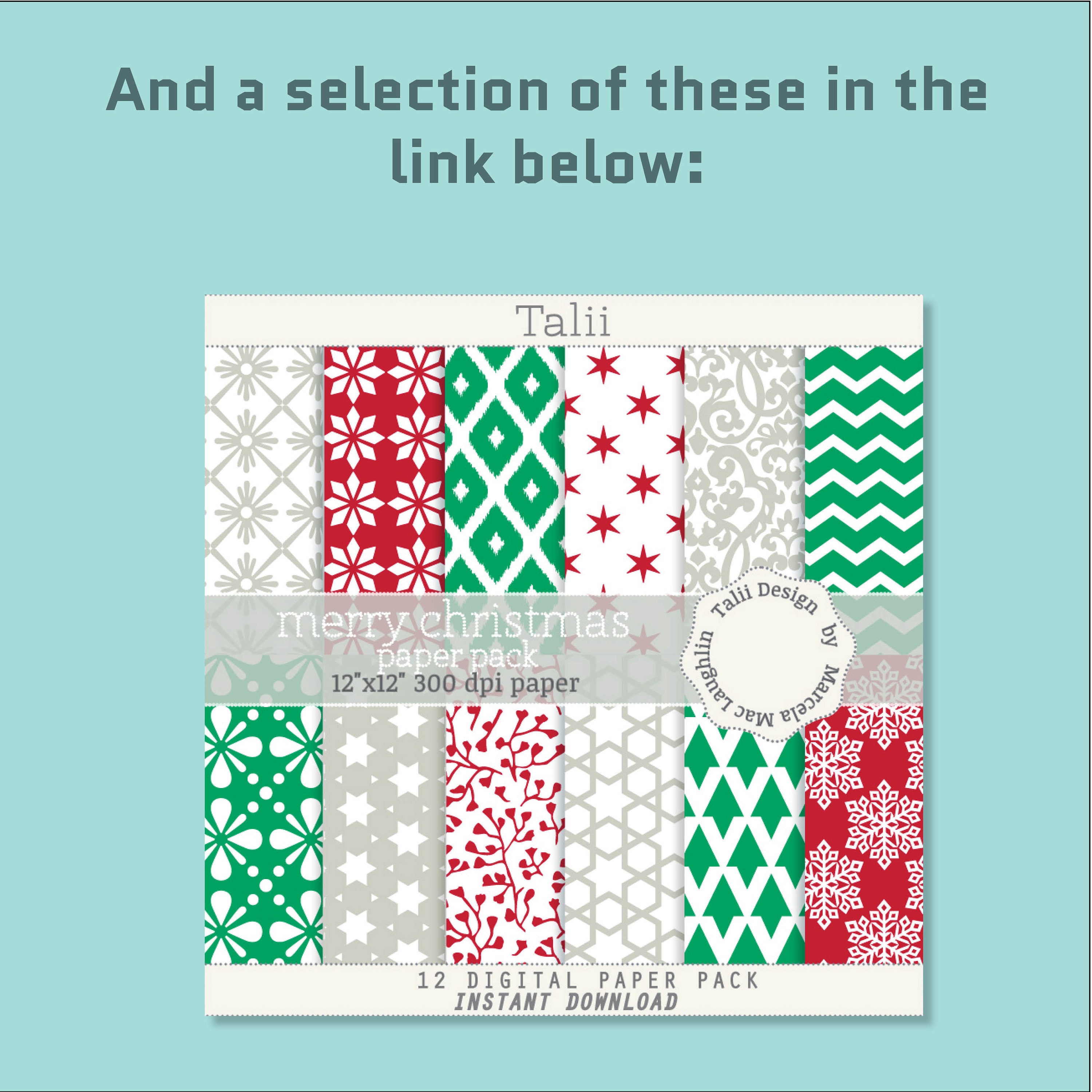 RED CHRISTMAS Digital Paper- White and Red Backgrounds for Gift Wrap ...