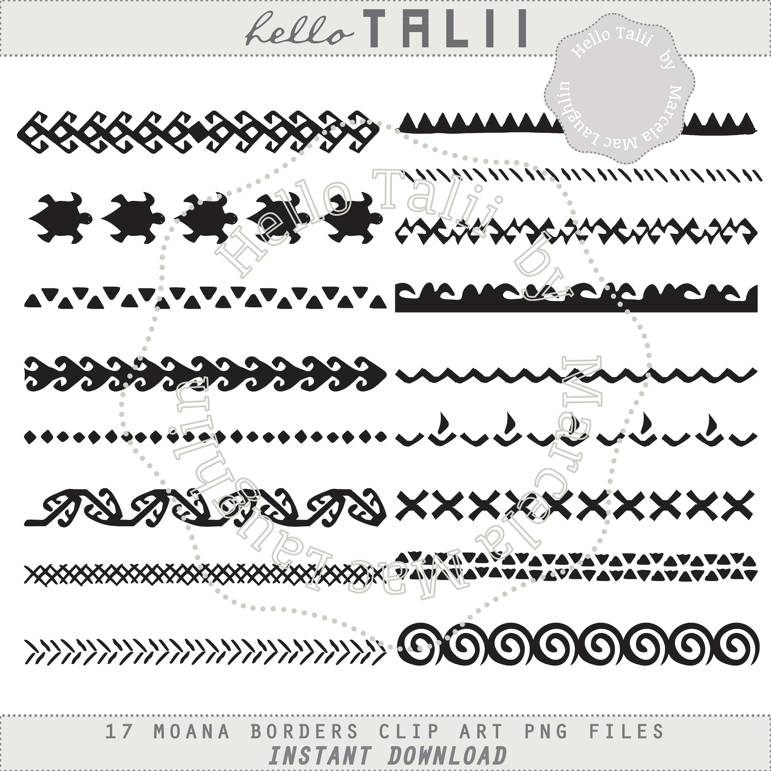 MOANA Birthday Decorations Moana BORDERS Clip Art Polynesian | Etsy