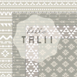 NEUTRAL TRIBAL Digital Paper- Aztec Digital Backgrounds Arrows ...