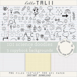 101 SCHOOL Doodles- SCIENCE and MATH Doodles Clipart- Back to School ...