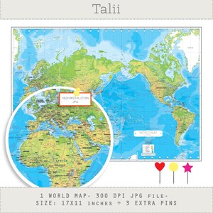 World Map Clip Art Megabundle TRAVEL MAP DIGITAL- 1 Editable Map of the ...