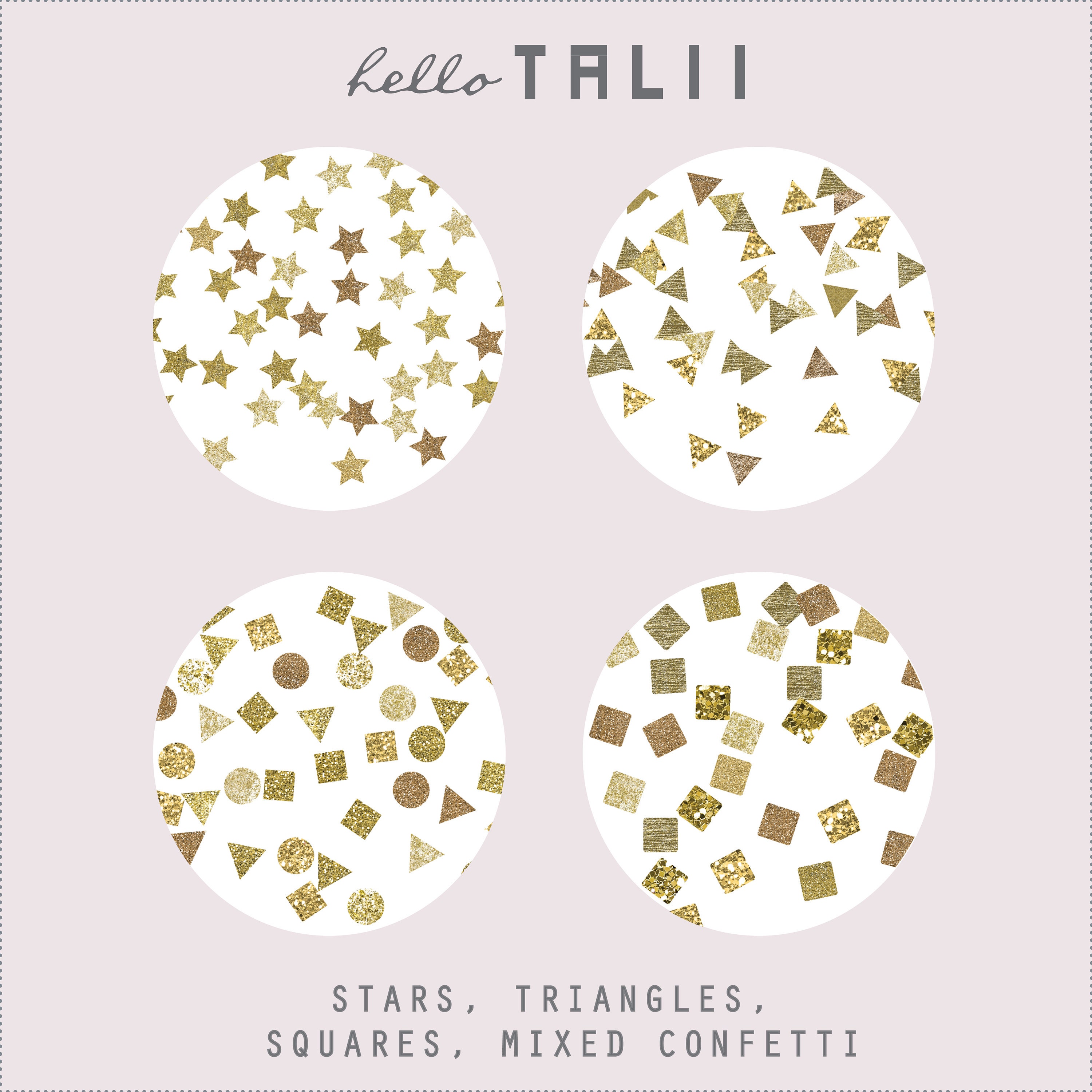 GOLD GLITTER BORDERS Clip Art- 8 Digital Borders in Gold Confetti ...