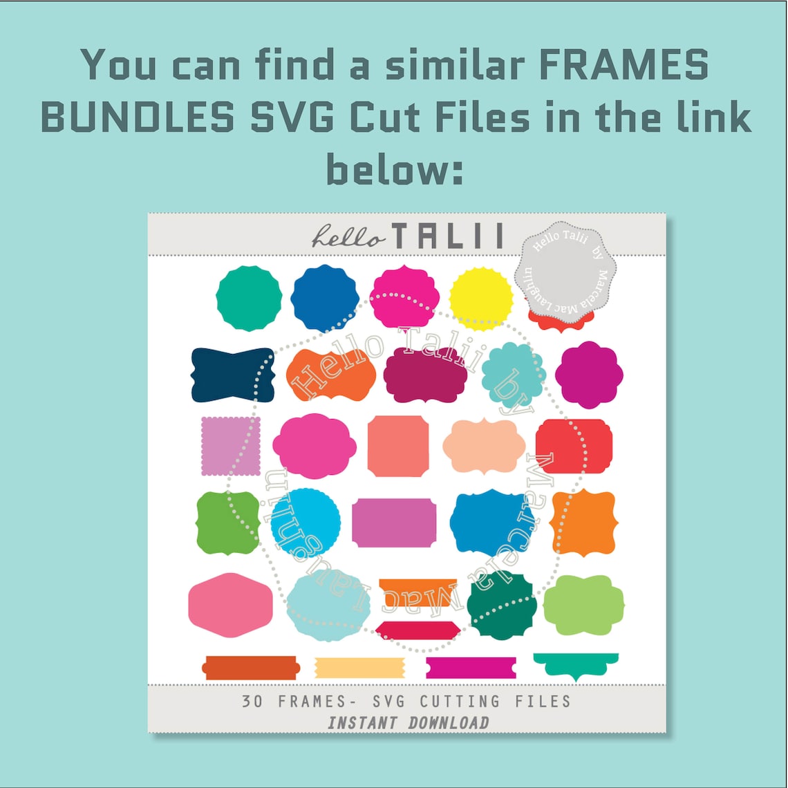 RECTANGULAR and OVAL Frames SVG Cut Files Bundle- 30 Digital Rounded ...