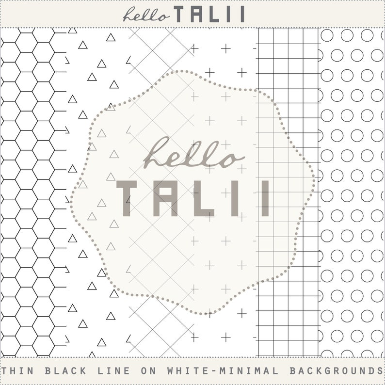 Black and White MINIMAL Digital Paper + Clipart Overlays- Minimalist ...
