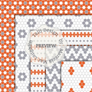 HEXAGON Tiles DIGITAL PAPER Beehive or Honeycomb Mosaics in - Etsy